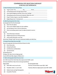 Checklist for Singular Commercial Site Selection